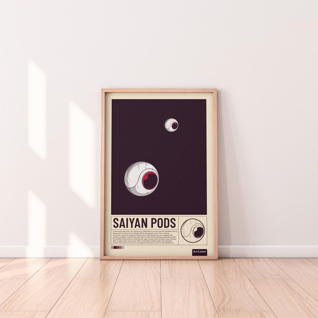 Dragon Ball Saiyan Pods, Attack Pods, Space Pods, Vintage Poster - Etsy