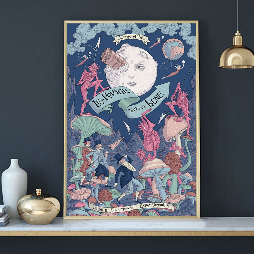 A Trip to the Moon 1902 Poster, Movie Poster, Le Voyage Dans La Lune ...