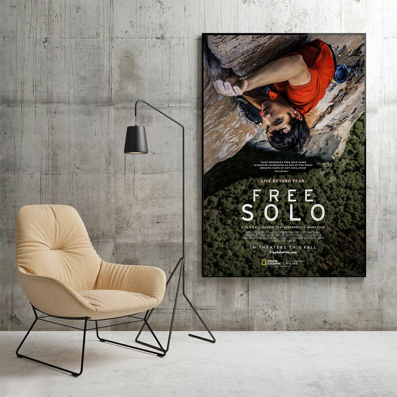 Free Solo Poster, Movie Poster, Free Solo Print, Canvas Film Posters ...