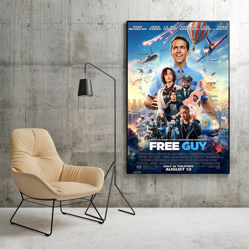 Free Guy Poster, Movie Poster, Free Guy Print, Canvas Film Posters Wall ...