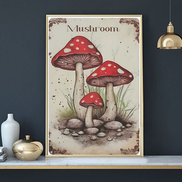 Mushroom Poster - Etsy