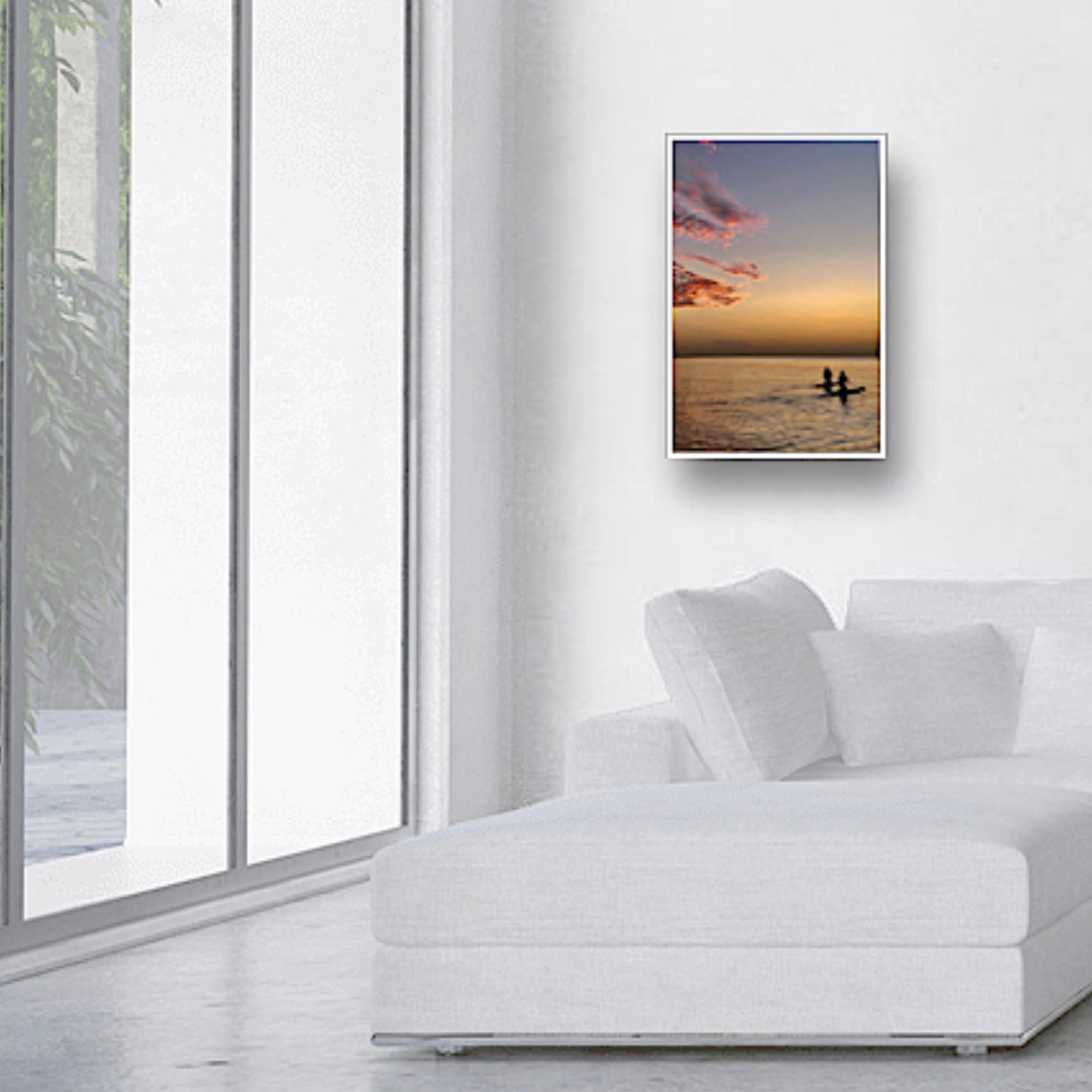 Paddleboard Coastal Wall Art | Dynamic Ocean Sunrise Decor | Meditative ...