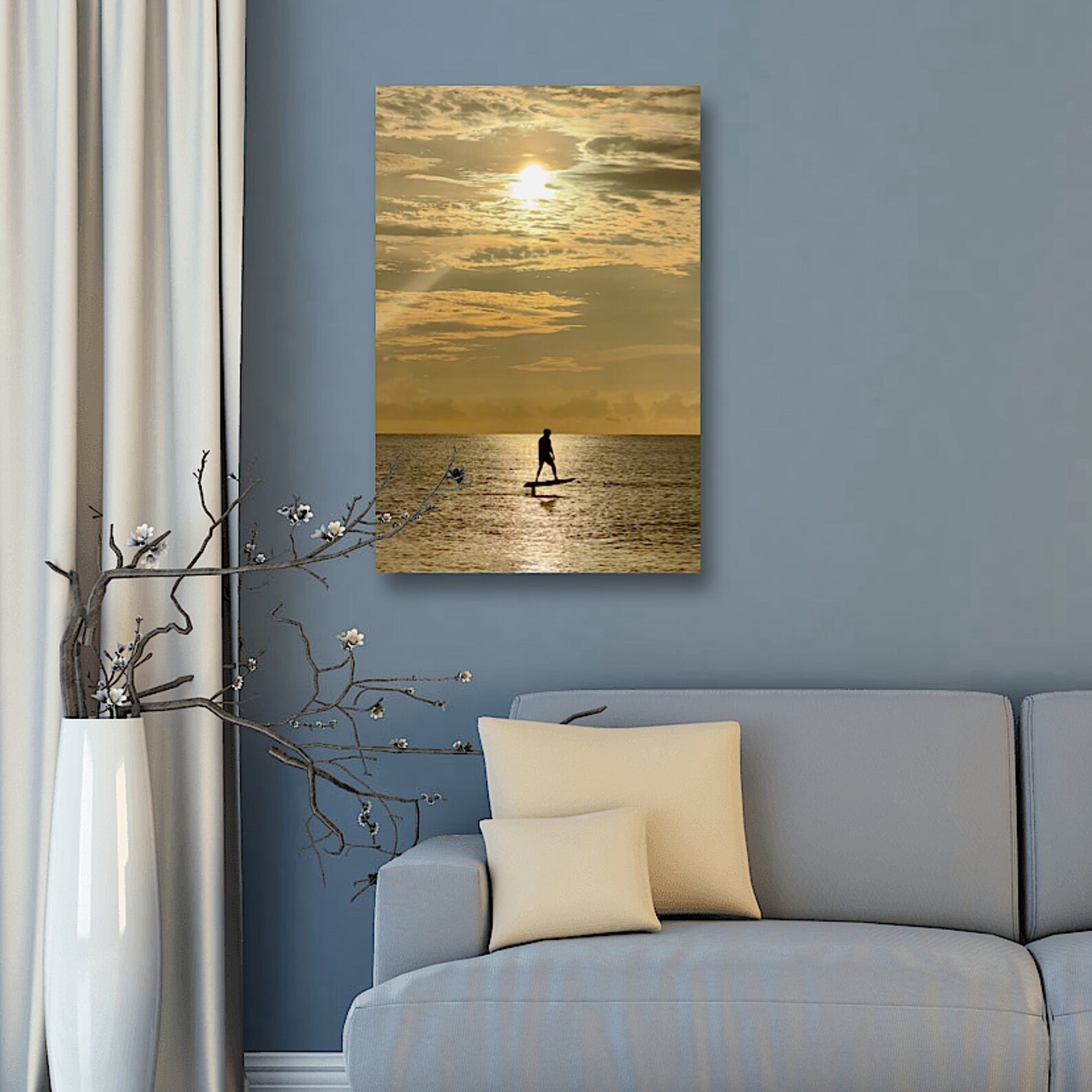 Morning Seaside Silhouette Paddleboard | Personally Taken Photograph ...