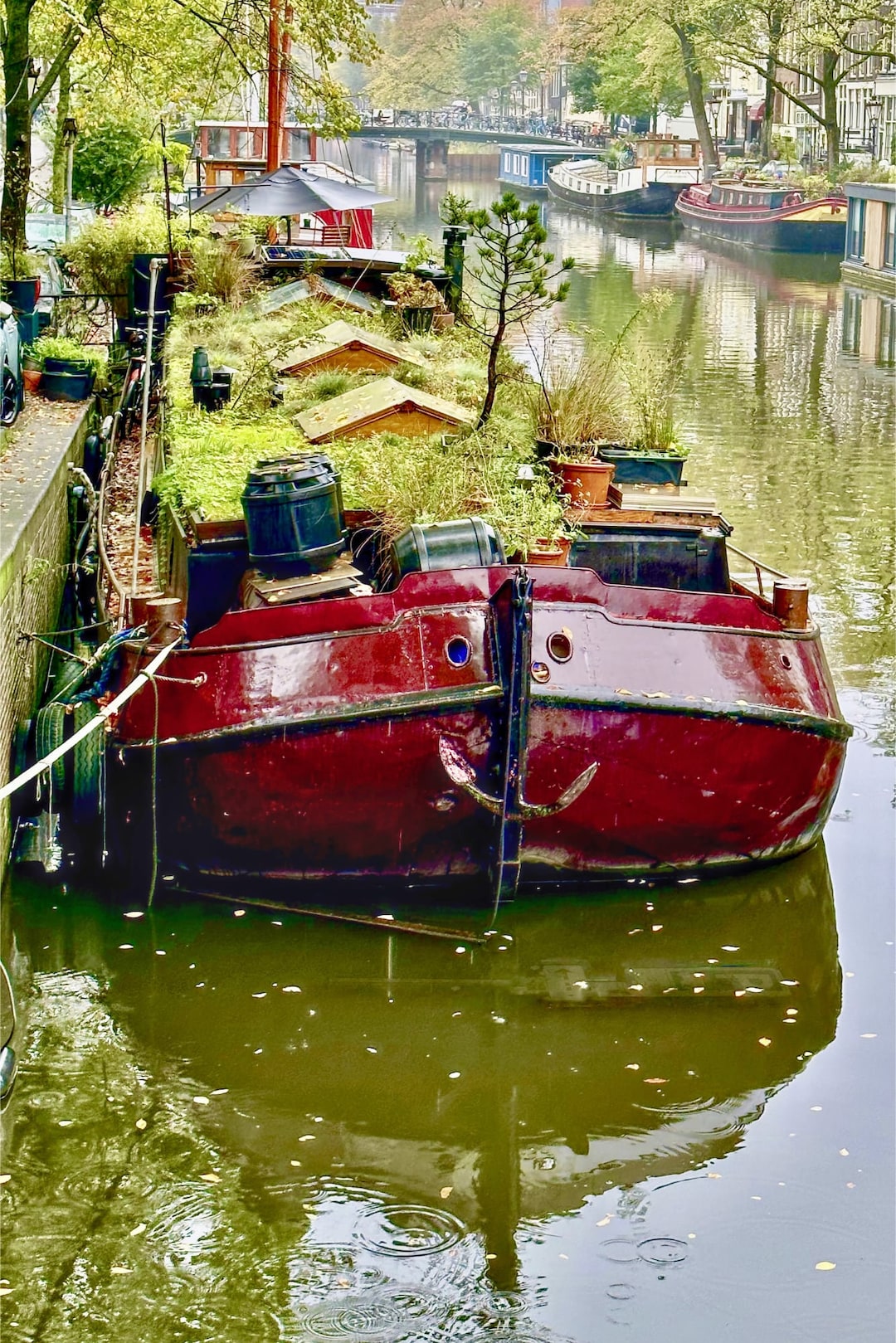 Beautiful Red Houseboat in Amsterdam | Striking, Boho Personally Taken ...