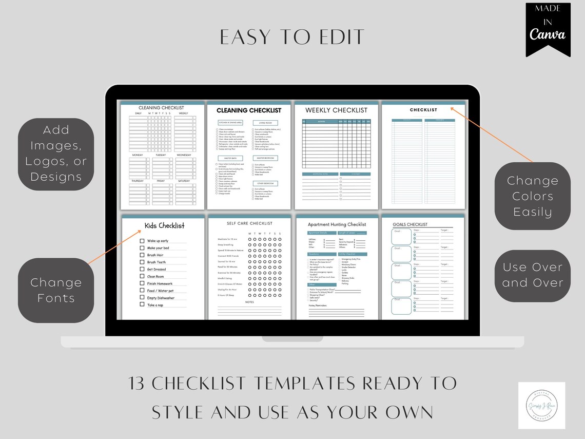 Checklist Bundle, Everyday Checklist, Checklist Printables, Checklist ...