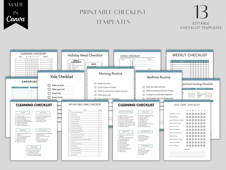 Checklist Bundle, Everyday Checklist, Checklist Printables, Checklist ...