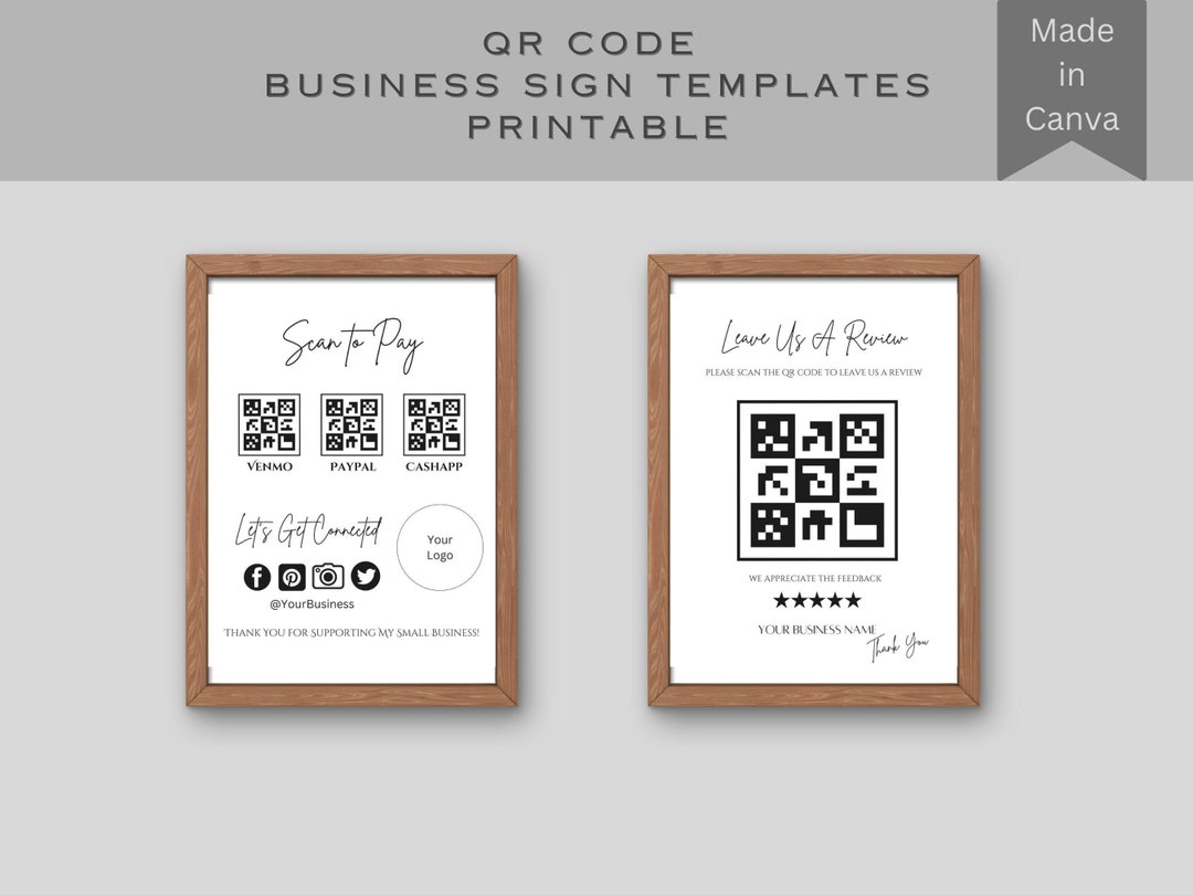 QR Code Business Signs Bundle - Etsy