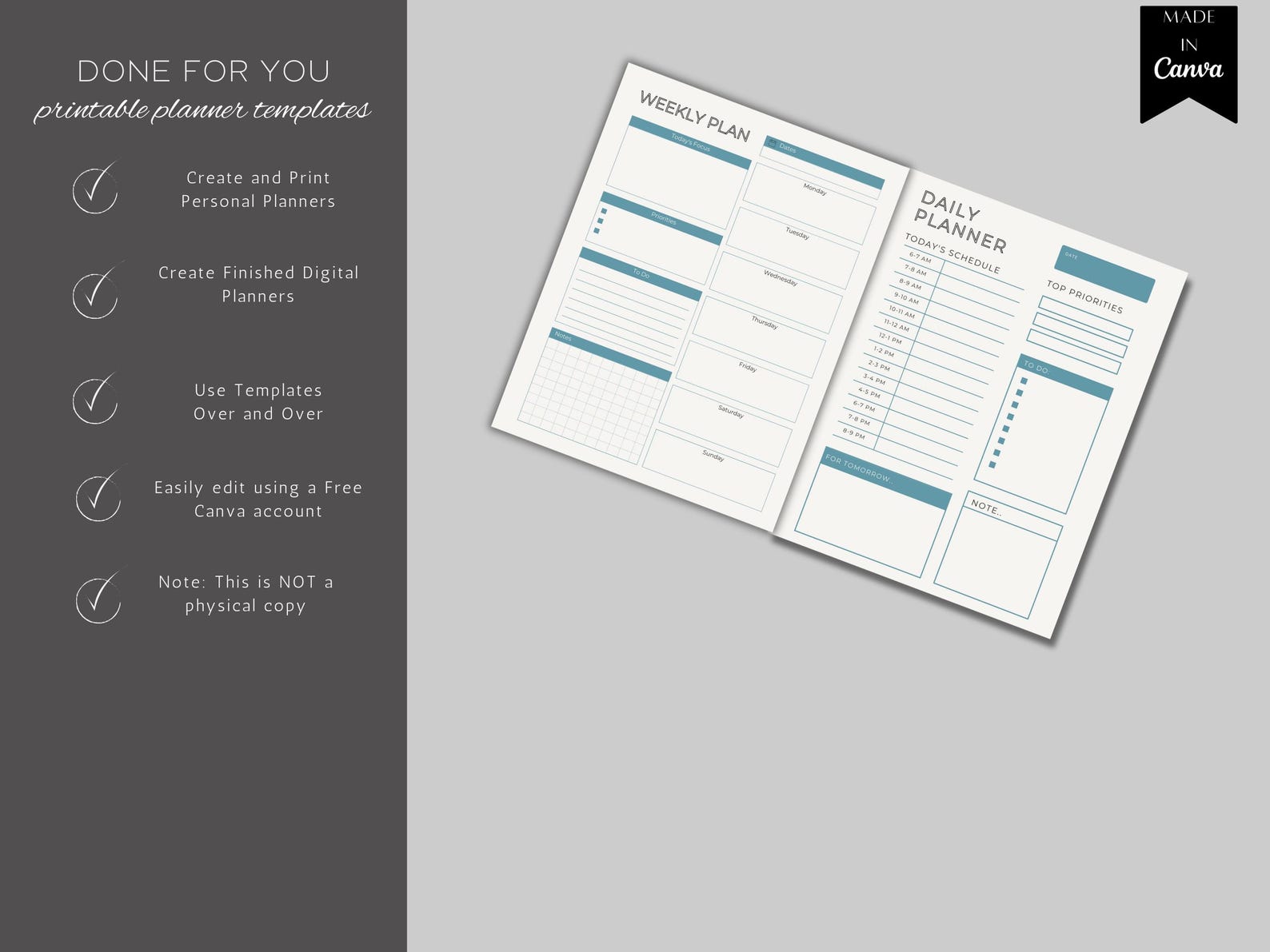 Planner Printables, Daily, Weekly, Monthly Planner Pages, Template - Etsy