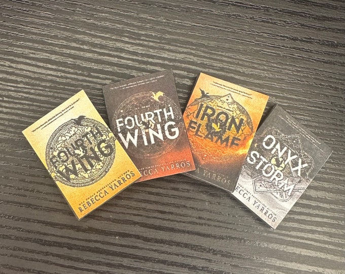Fourth Wing Mini Books Collection, Mini Bookshelf, Mini Book Ornament ...