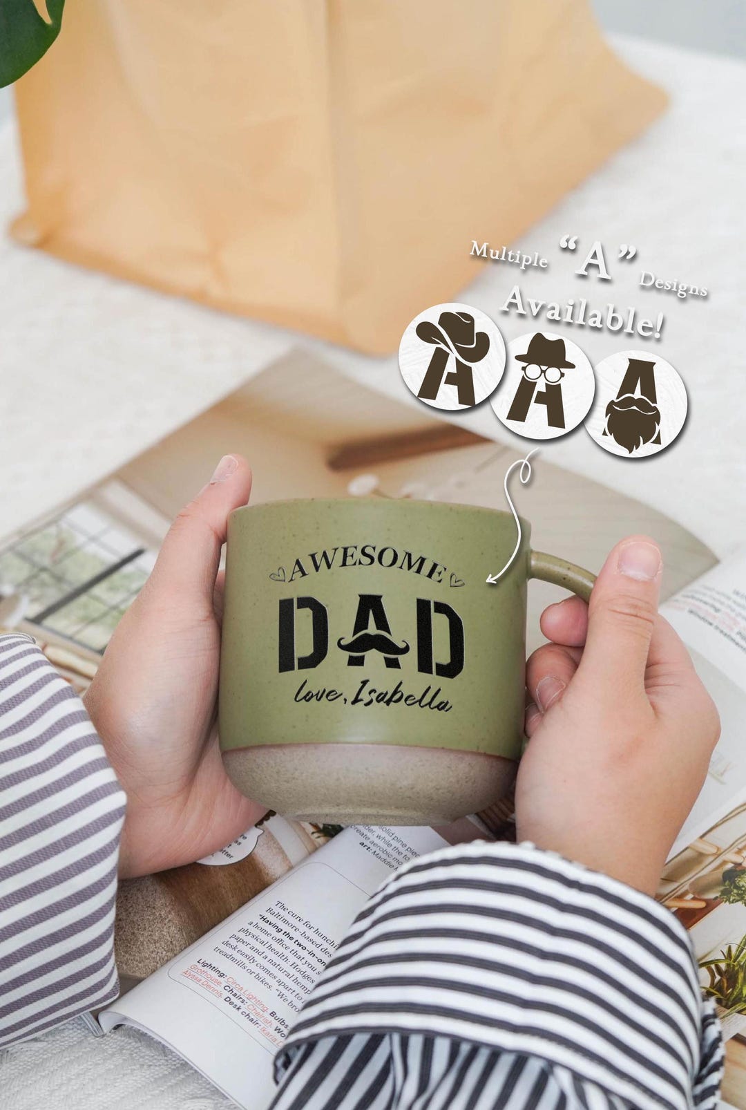 Engraved Custom Mug Best Dad Ever Mug, Personalized Mug Gifts for Dad ...