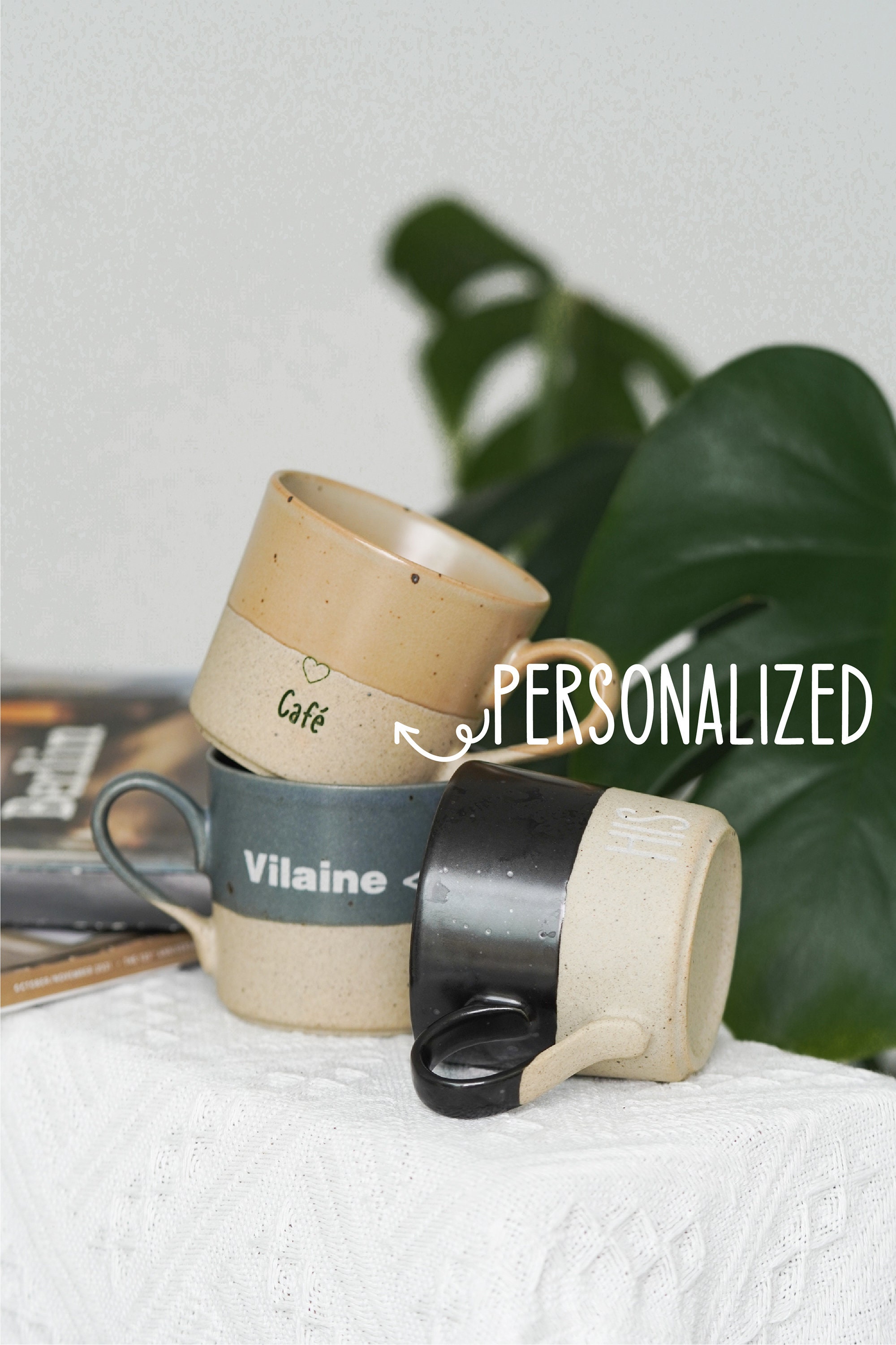Custom Mug Logo Ceramic Espresso Cup Set, Personalized Mug Staff Mug ...