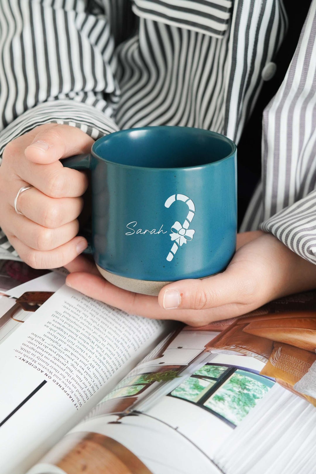 Personalized Coffee Candy Cane Santa Mug for Holiday Decor,custom ...