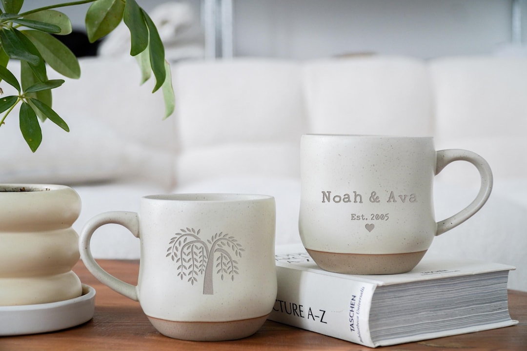 Engraved Pottery Personalised Mug 9th Anniversary Gifts for Wife,bridal ...