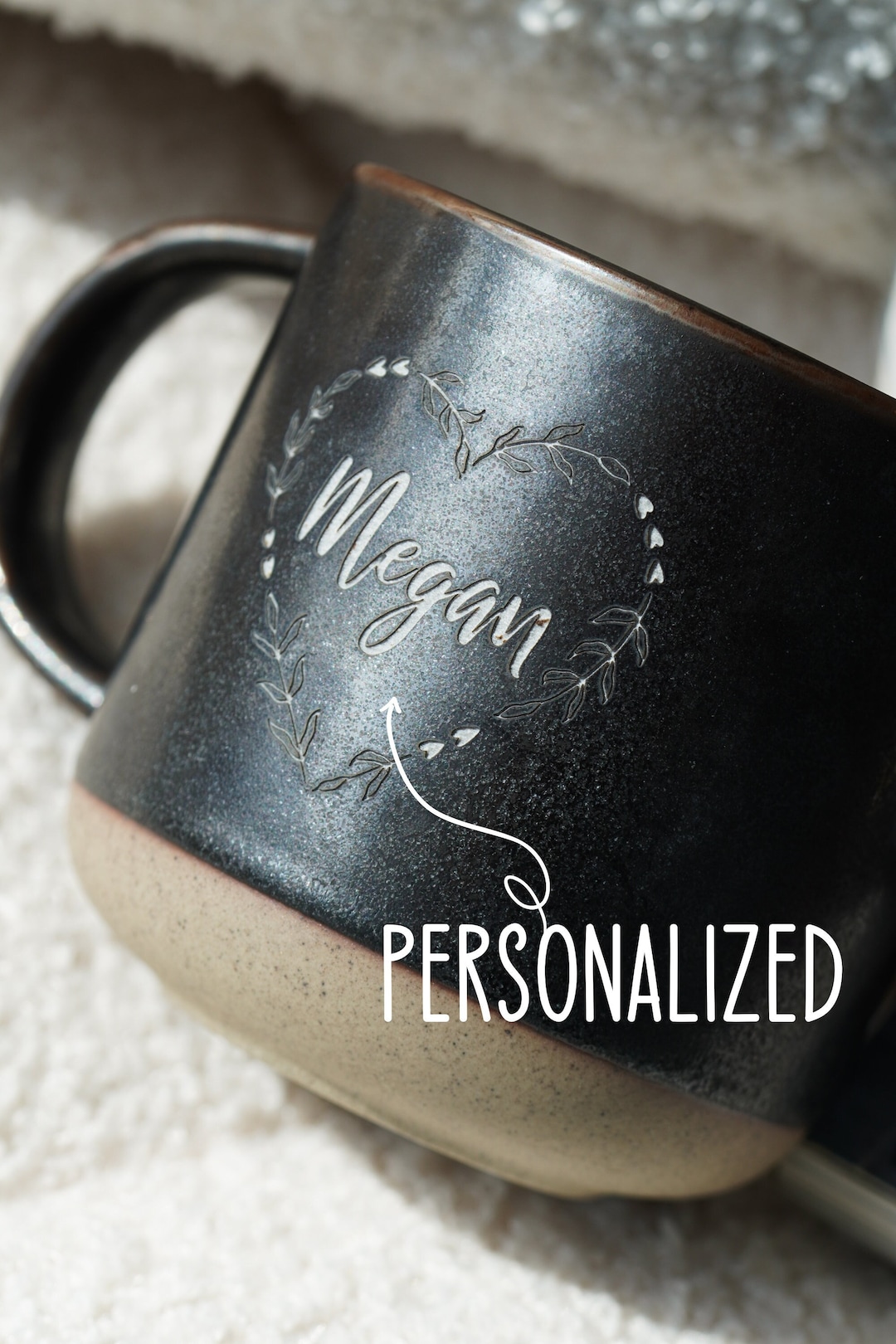 Custom Mug,personalized Floral Wreath Coffee Mug,name Mug Engraved ...