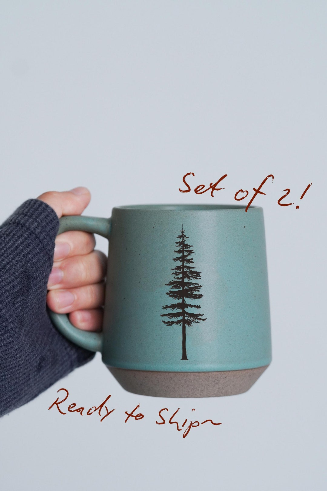 Pine Tree Mug Set of 2, Ready to Ship Chtistmas Mug Christmas Gifts for ...