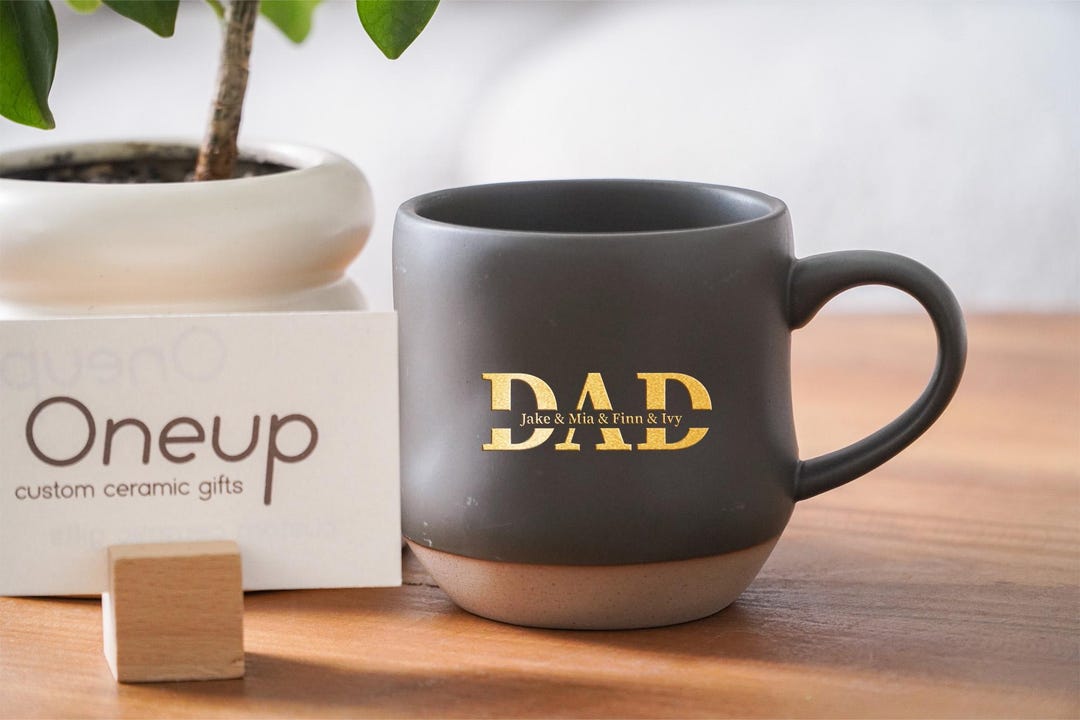 Engraved Ceramic Custom Mug With Gold Paint,best Dad Gift,papa Mug ...
