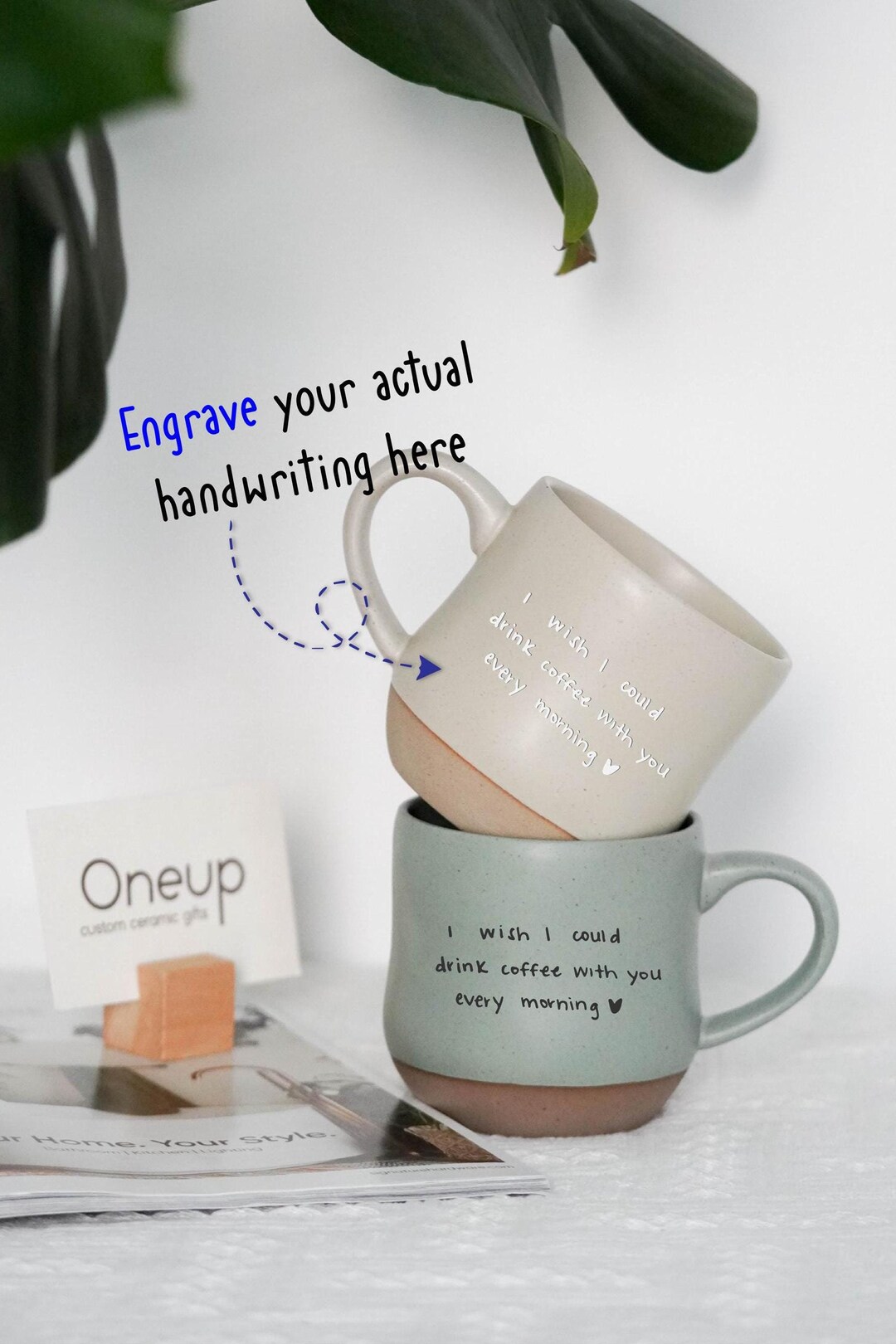 Large Custom Mug Actual Handwriting Ceramic Mug,personalized Mug With ...