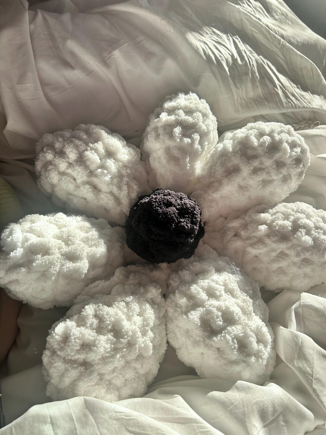Flower Pillow | Daisy Plush | Black and White Flower Stuffie - Etsy