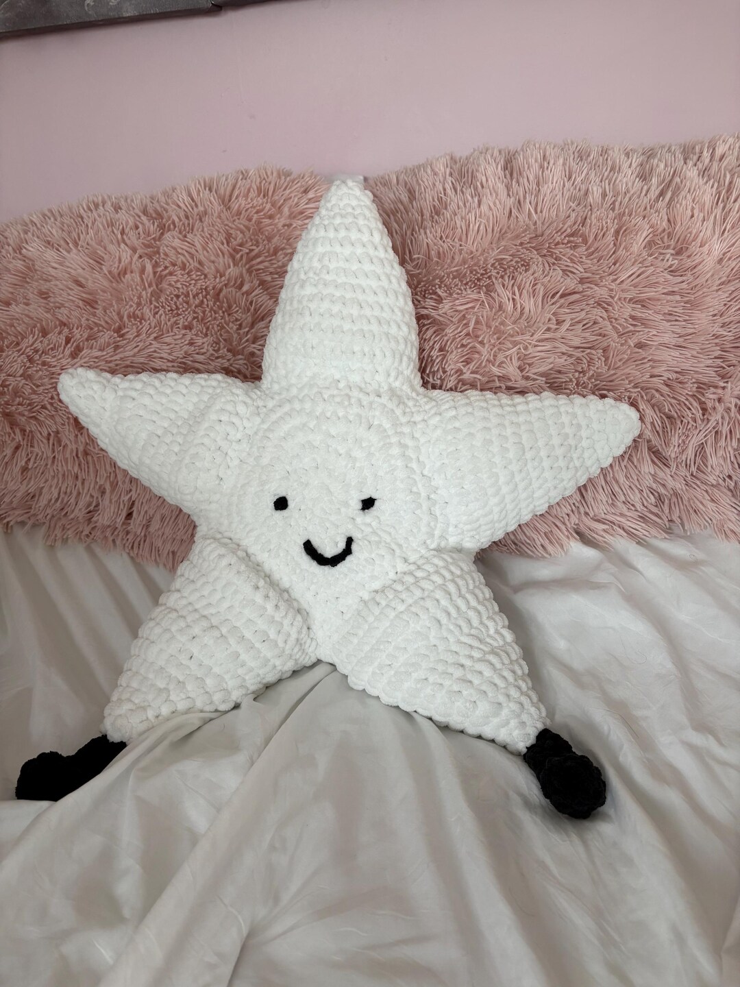 Stella Star Pillow | Star Plush | Black and White Star Stuffie - Etsy