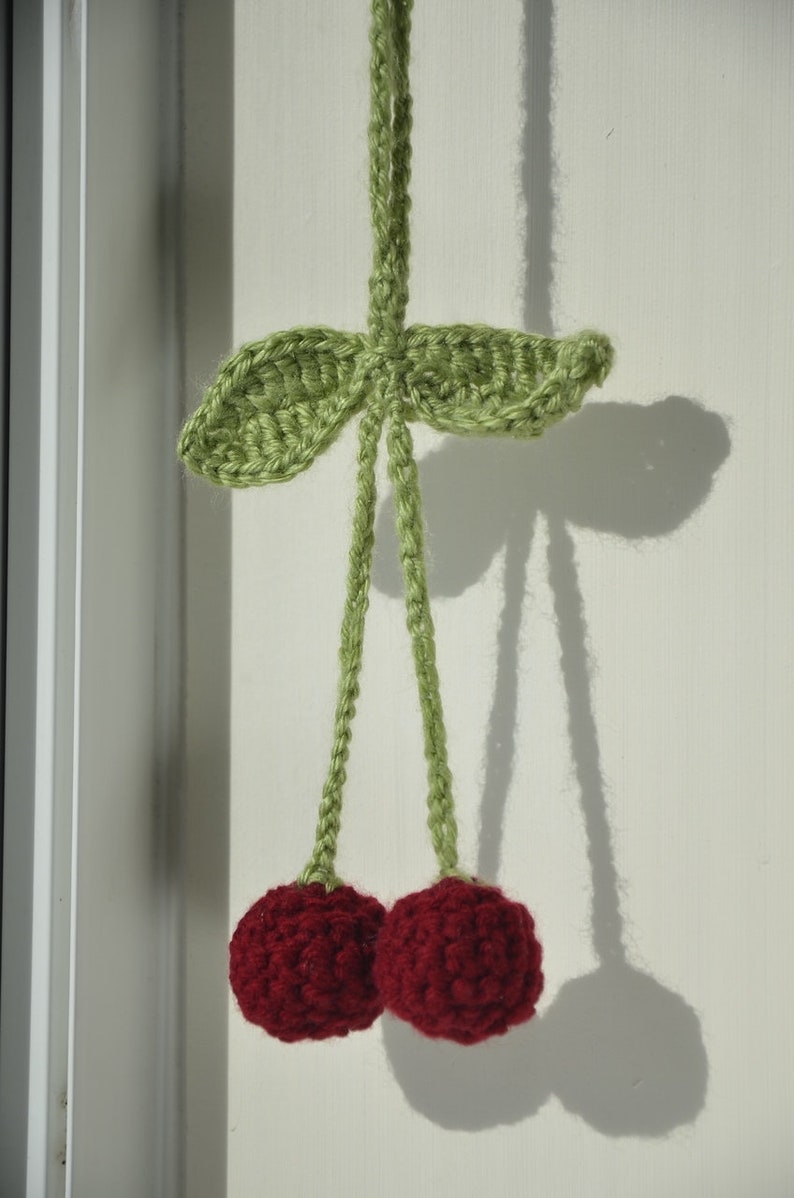 Crochet Cherry Dangle | Handmade Crochet Accessory | Crochet Charm ...