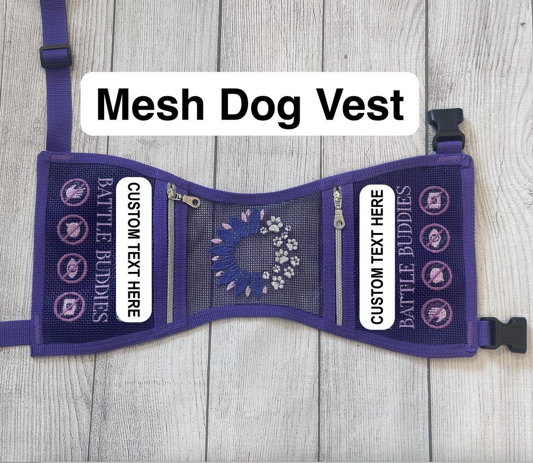 Custom Mesh Dog Vest - Working Dog - in Training - Embroidery - Patches ...