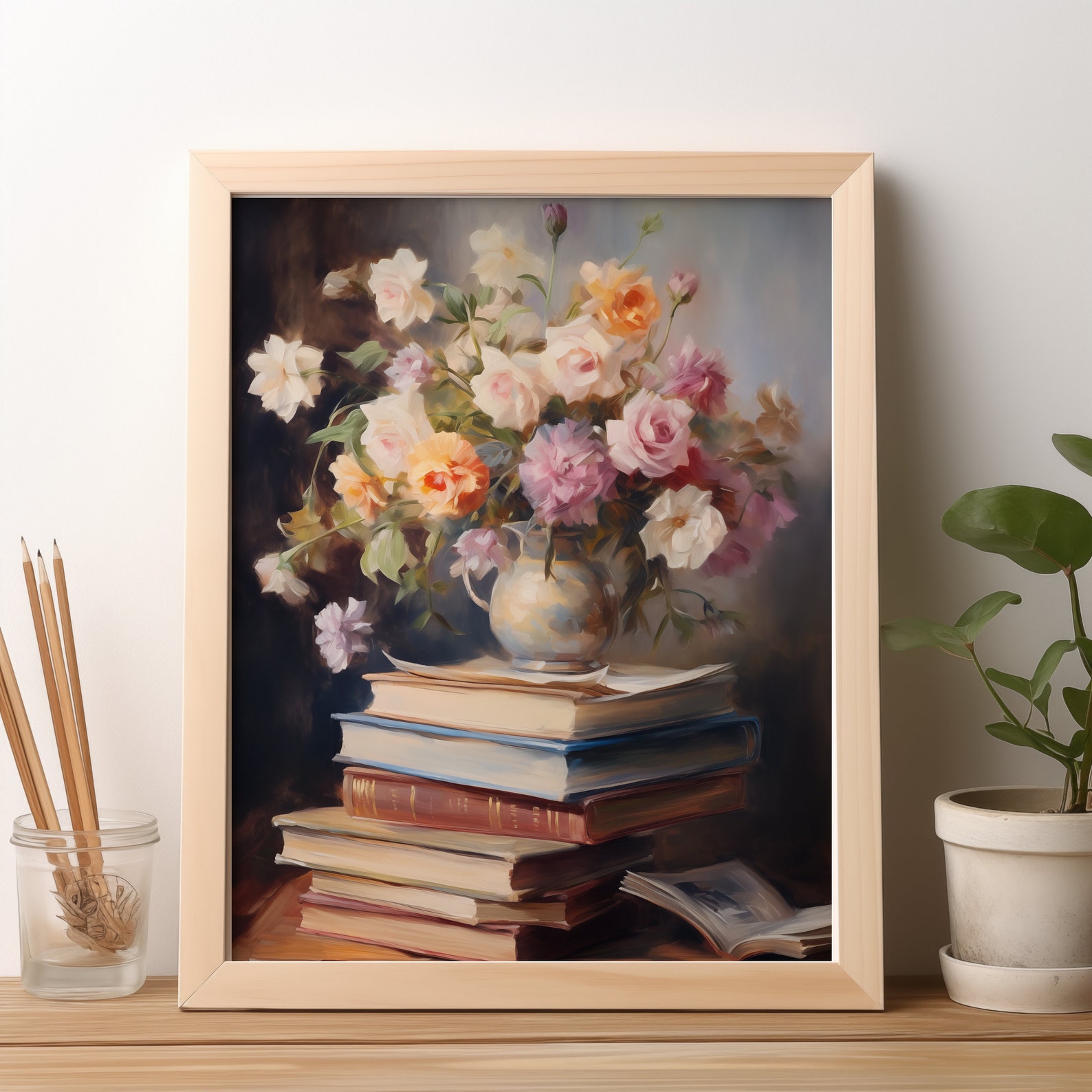 Moody Spring Wall Art Book Print Spring Print Spring Decor Dark ...