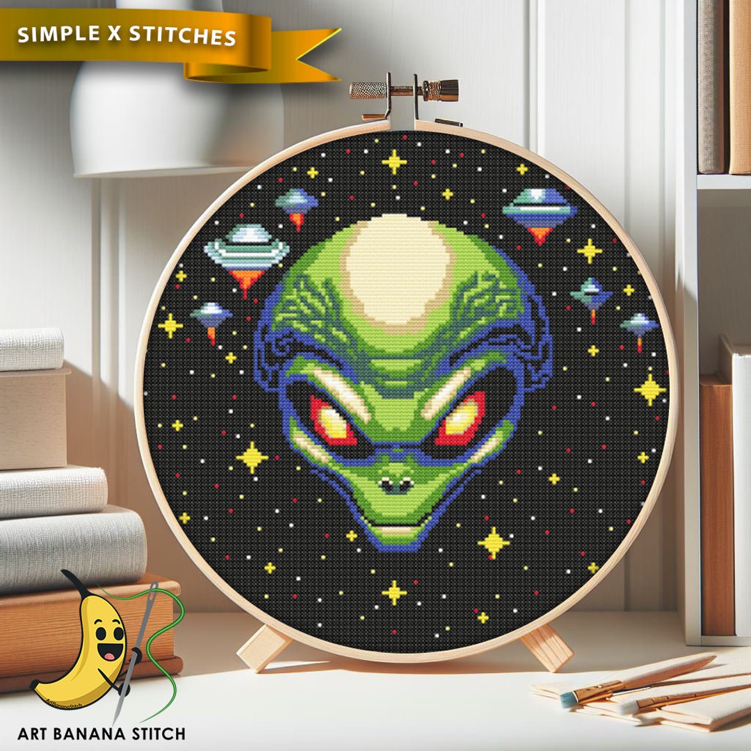 Cosmic Chaos Cross Stitch Pattern PDF Download ONLY, Alien, Ufo ...