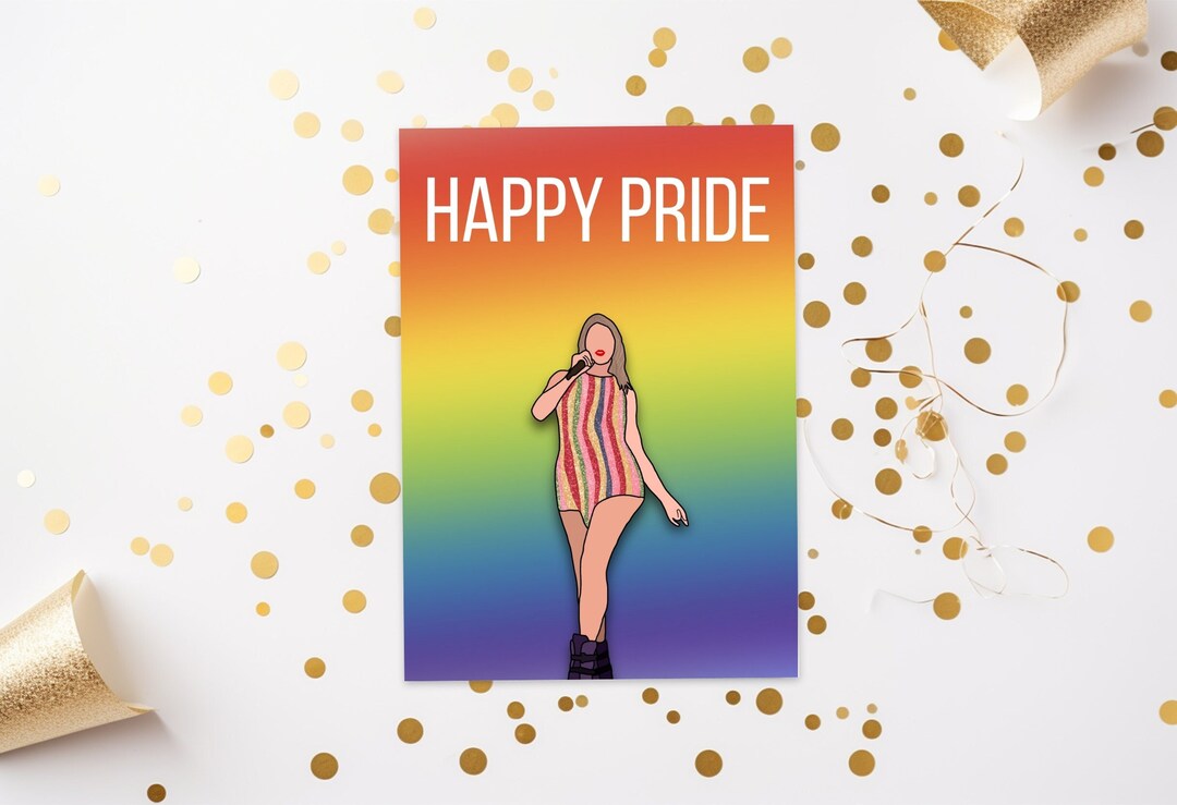 Taylor Swift happy Pride Greeting Card Swiftie Gift 7x5 Blank LGBTQ the ...