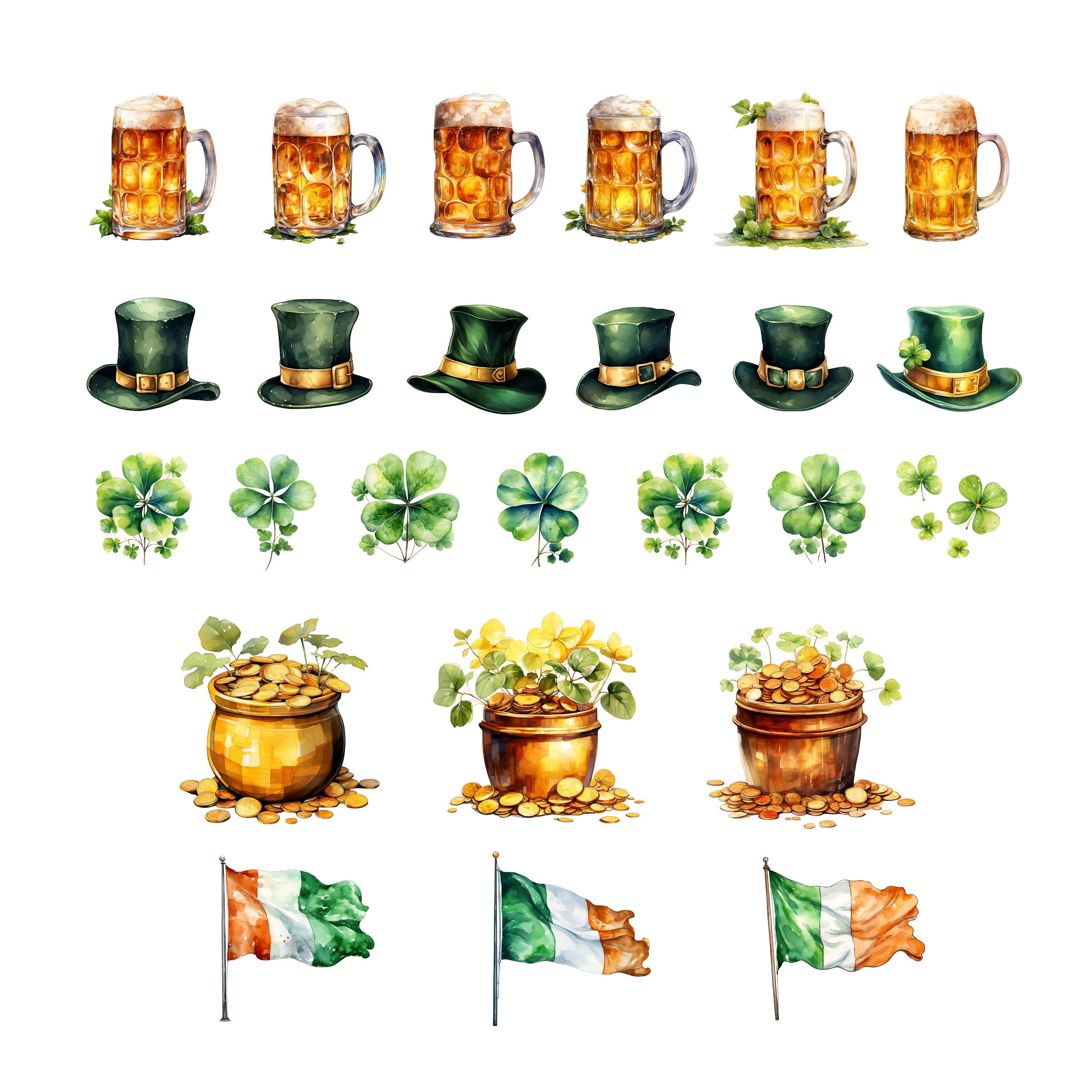 Leprechaun Watercolor PNG Clipart, Printable DIY Saint Patrick's Day ...