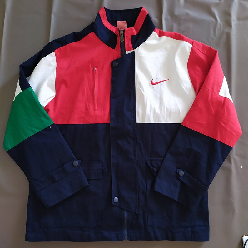 Vintage 90s Nike Big Logo Colorblock Rare Item Vintage Jacket Adidas ...
