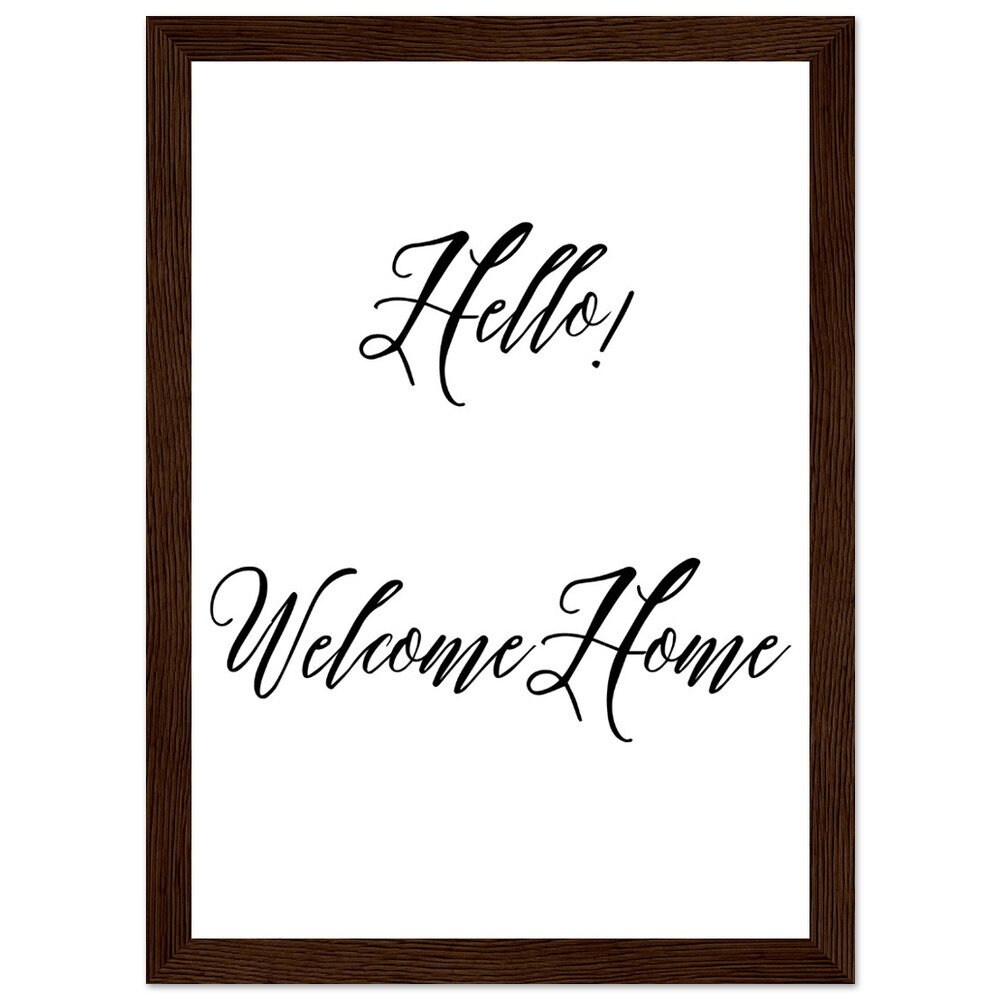 Hello Welcome Home Front Door Decor Quote Poster Vintage Print Home ...