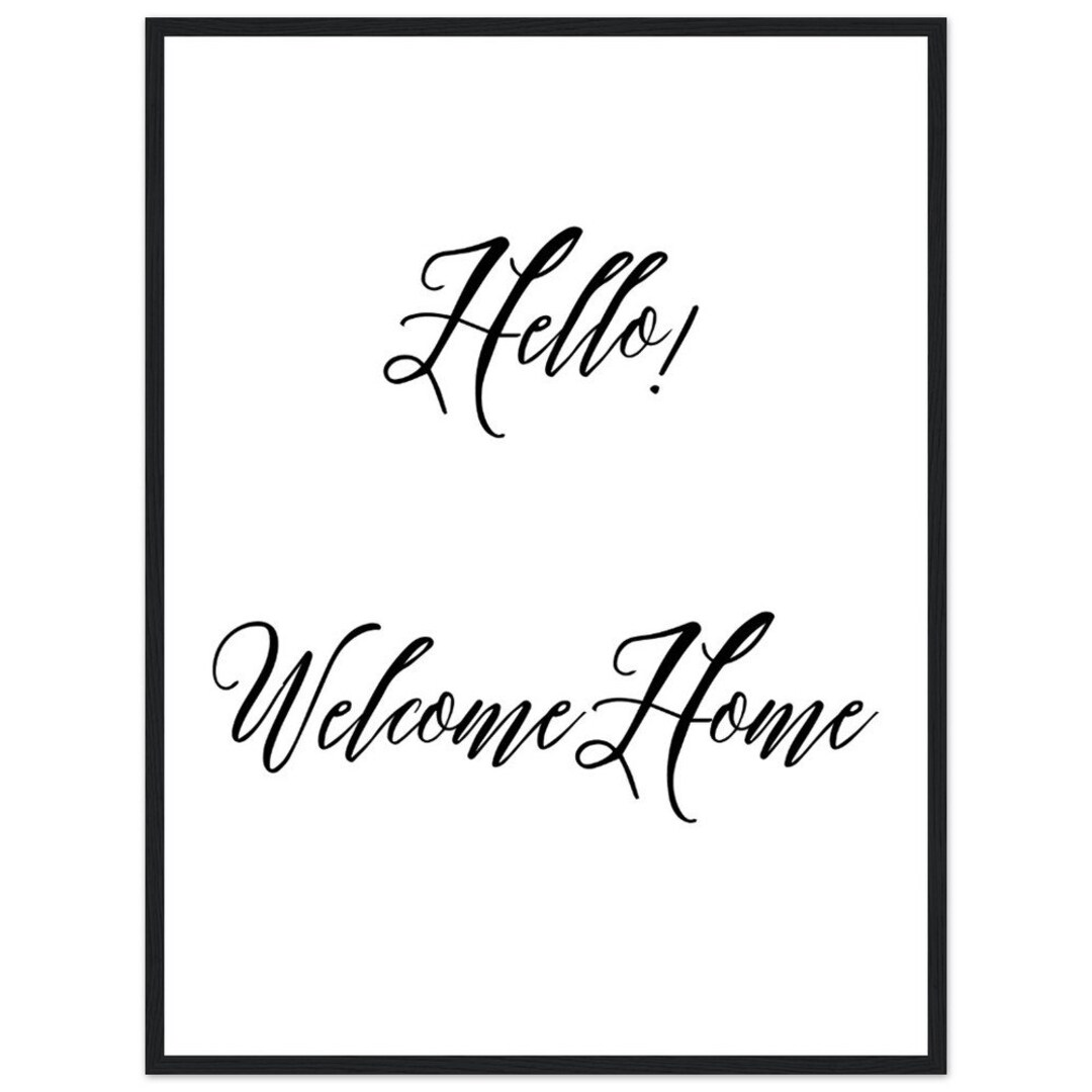 Hello Welcome Home Front Door Decor Quote Poster Vintage Print Home ...