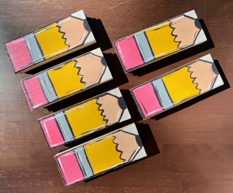 Custom Painted Teacher Erasers - Etsy