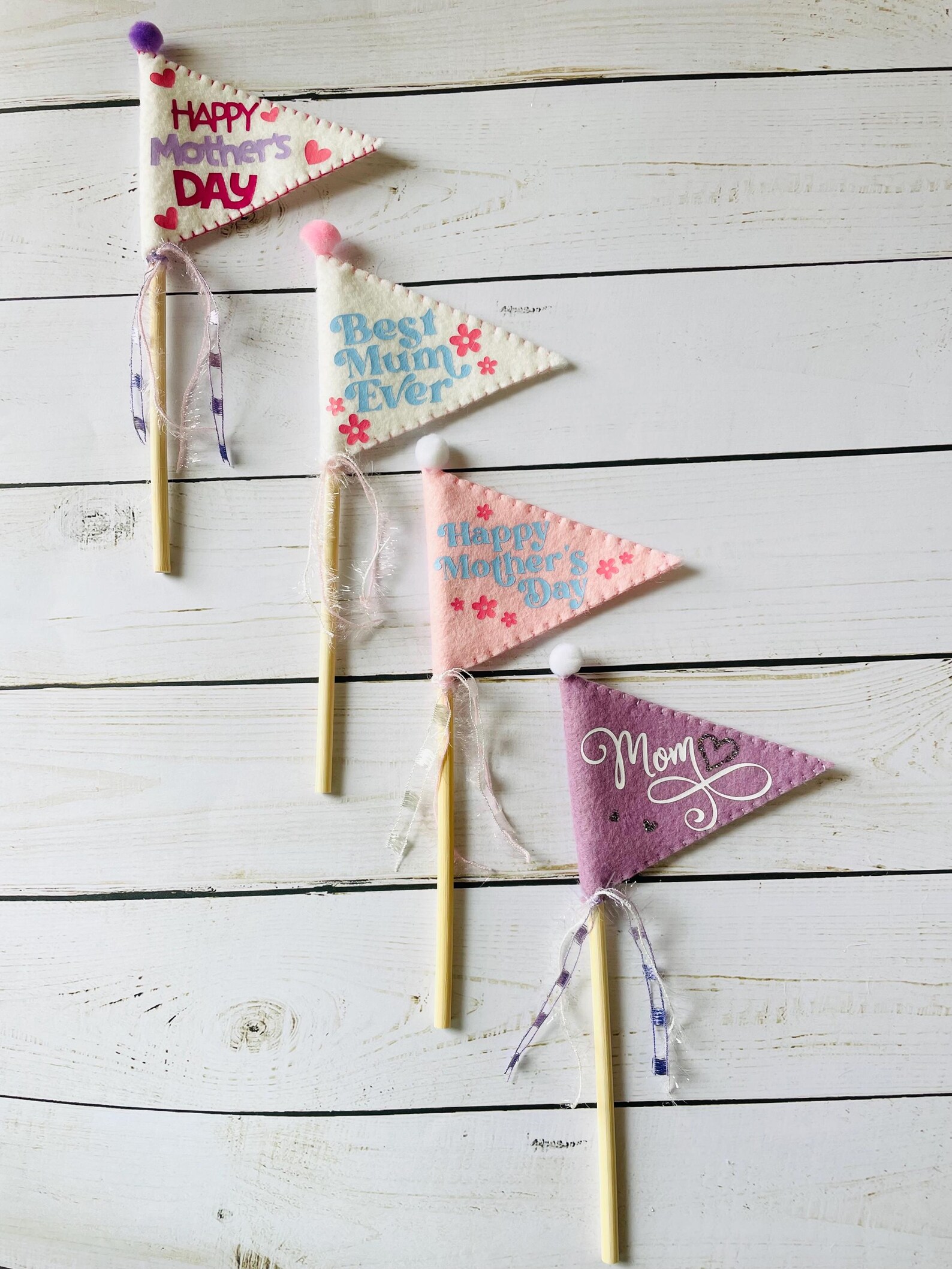 Mother’s Day Flag, Mini Felt Pennant, Mini Decorations, Mini Felt ...
