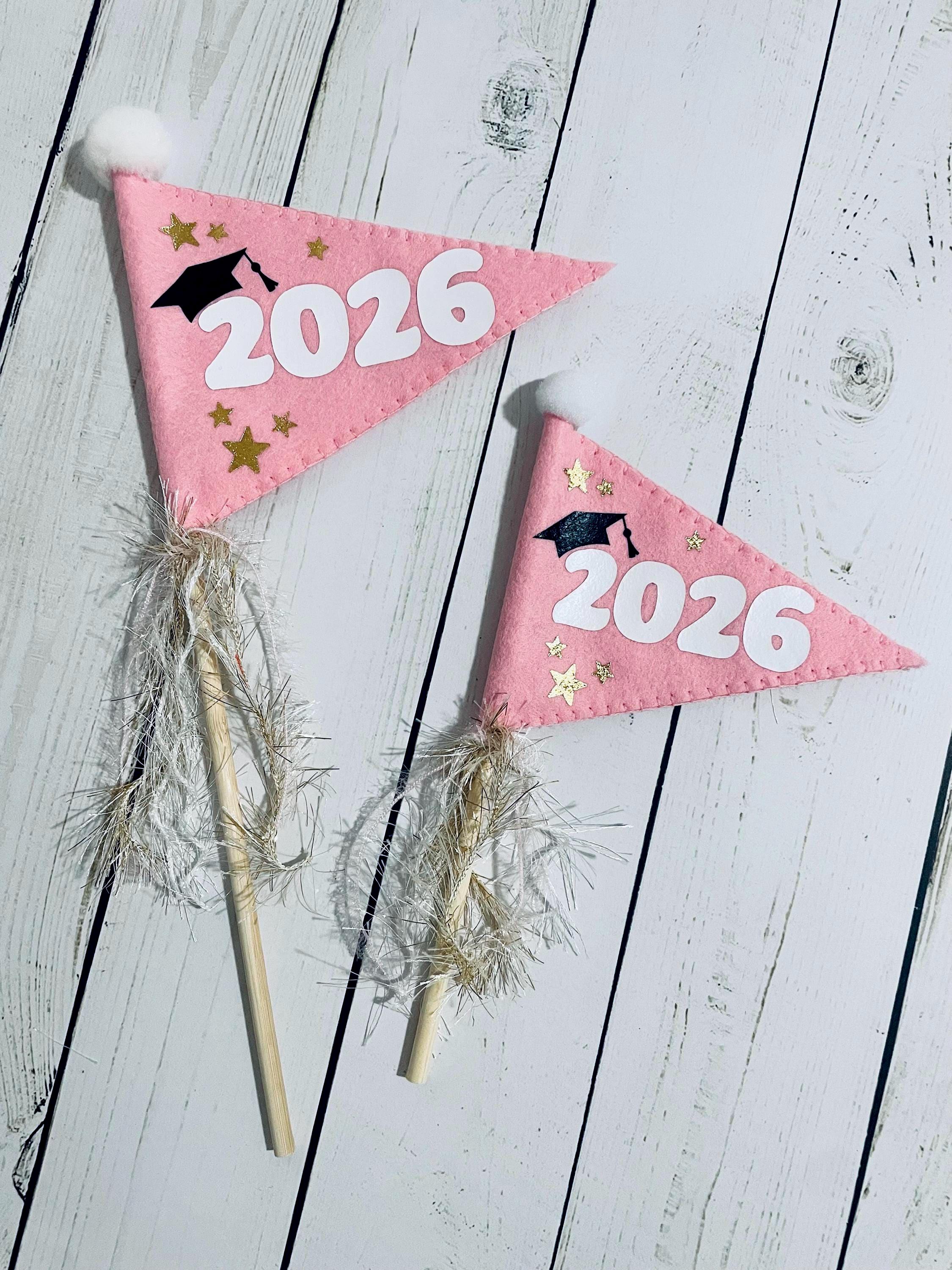 Small or Mini Graduation Felt Pennant 2026, Class of 2026 Party Decor ...