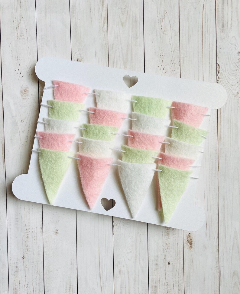 Mini Pastel Rainbow Garland, Mini Bunting, Tiny Triangle Garland, Felt ...