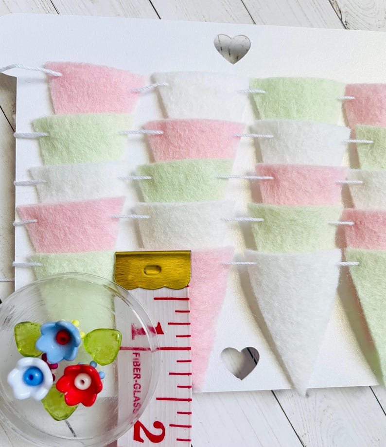 Mini Pastel Rainbow Garland, Mini Bunting, Tiny Triangle Garland, Felt ...