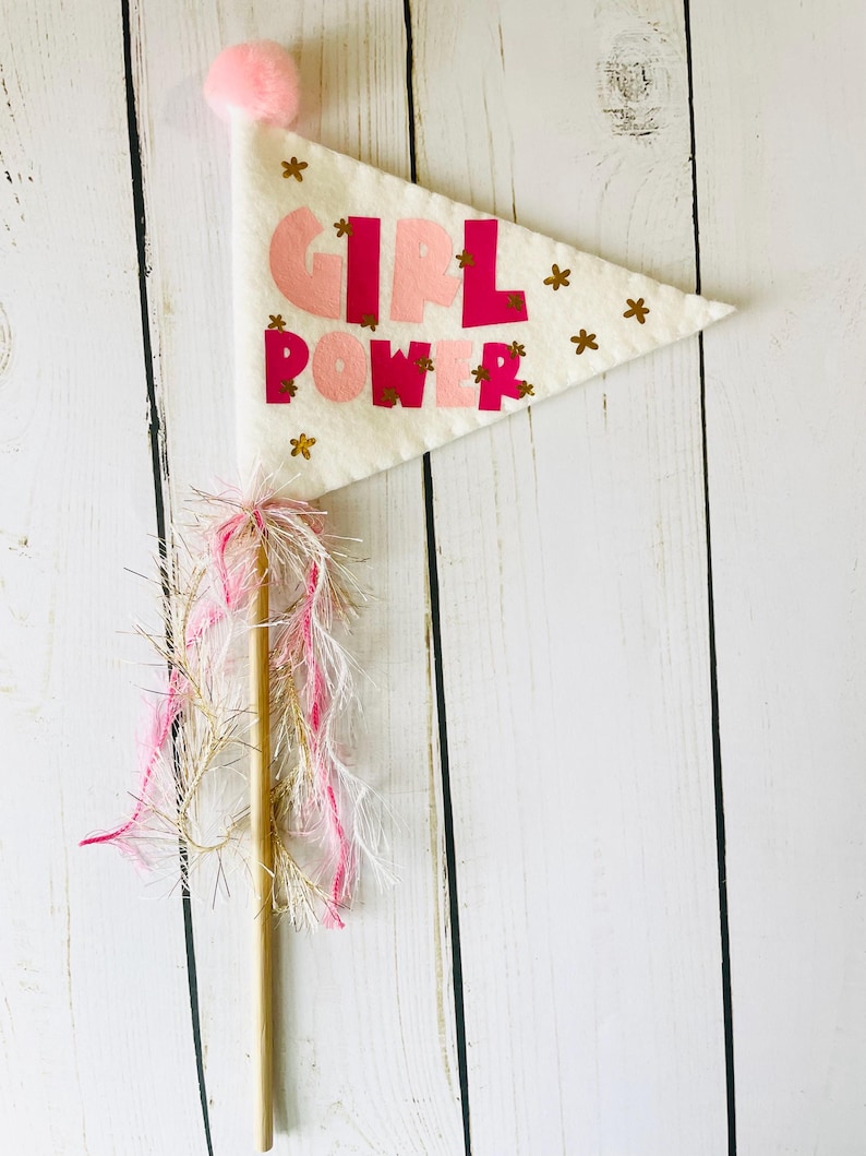 GIRL POWER Felt Pennant Flag – Motivational Banner for Girls Bedroom ...