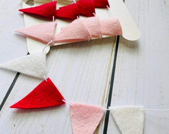 Mini Pastel Rainbow Garland, Mini Bunting, Tiny Triangle Garland, Felt ...