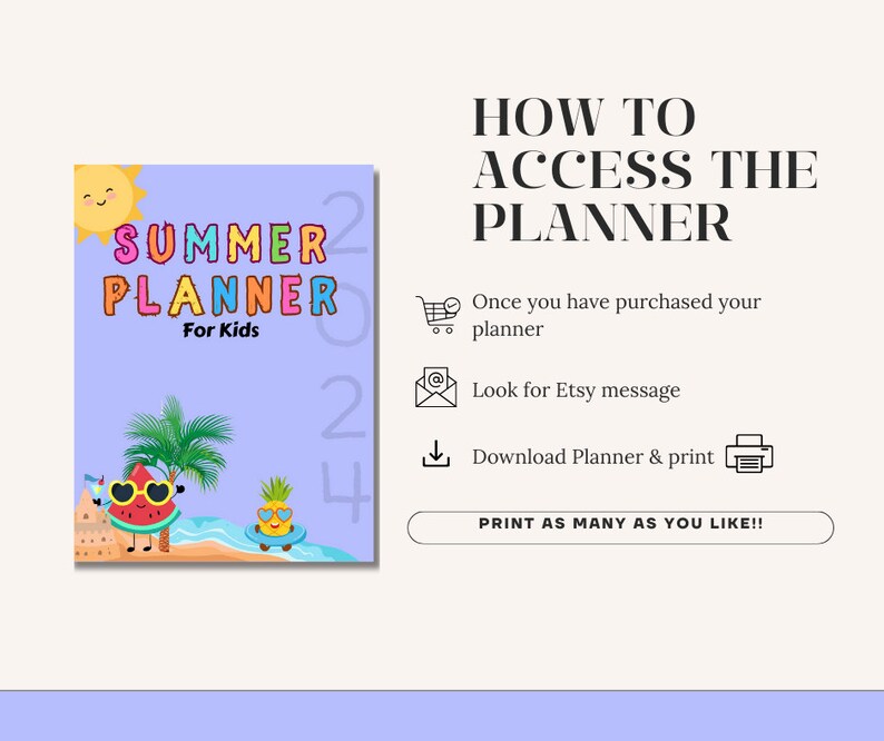 Summer Planner for Kids - Etsy