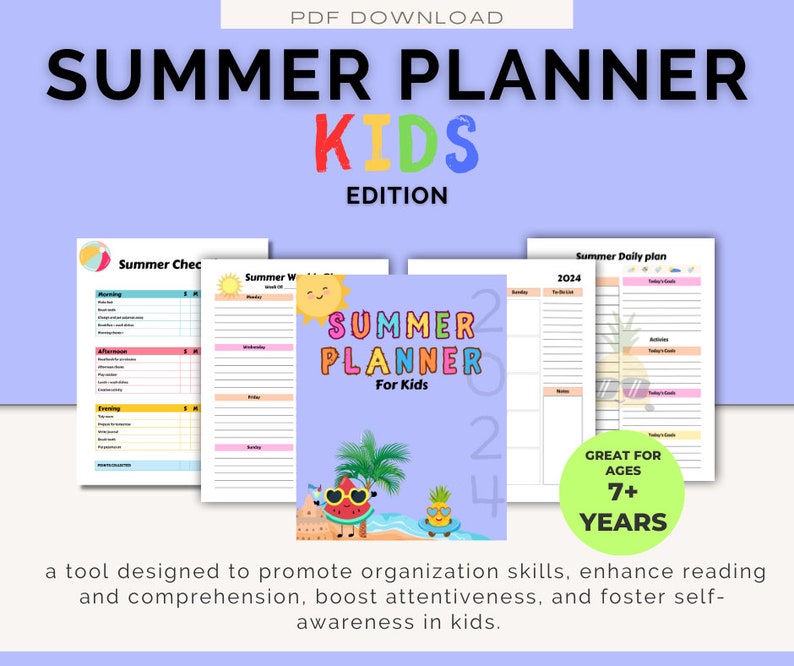 Summer Planner for Kids - Etsy