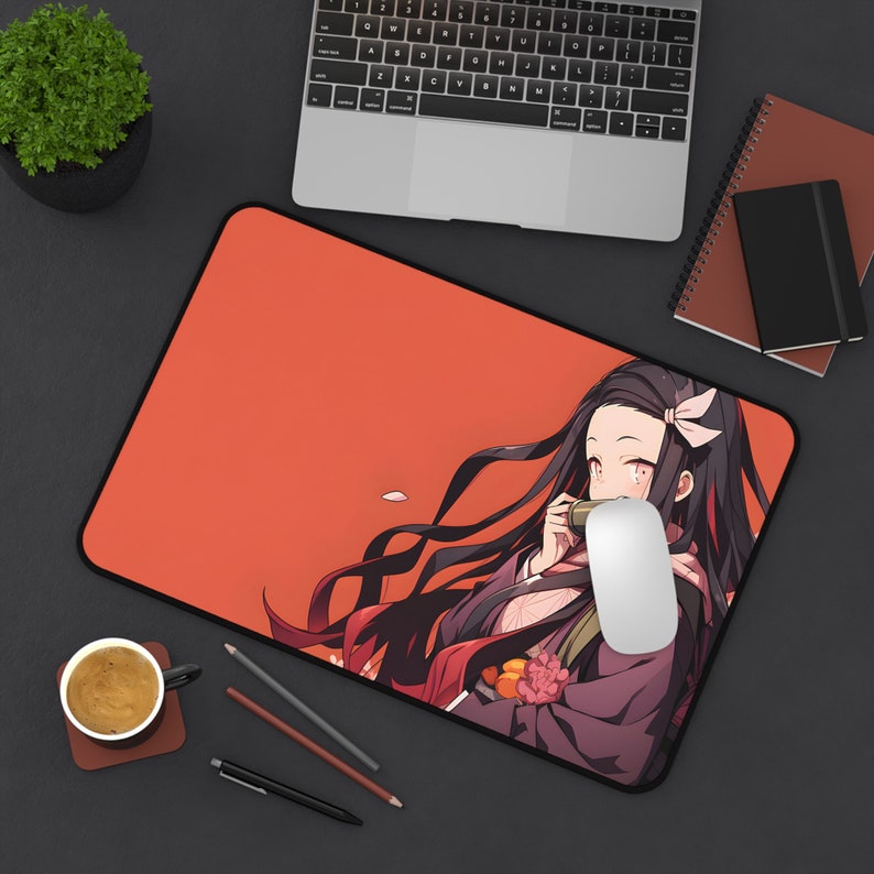 Nezuko Red Background (high-quality Desk Mat Gaming Mousepad) - Etsy