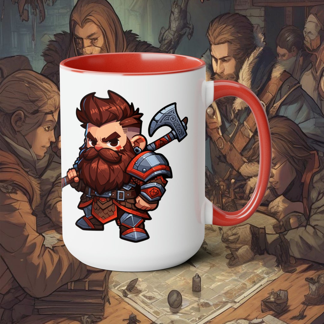 Fan Art, Dnd Barbarian,two-tone Coffee Mugs, 15oz, Dnd, RPG Character ...