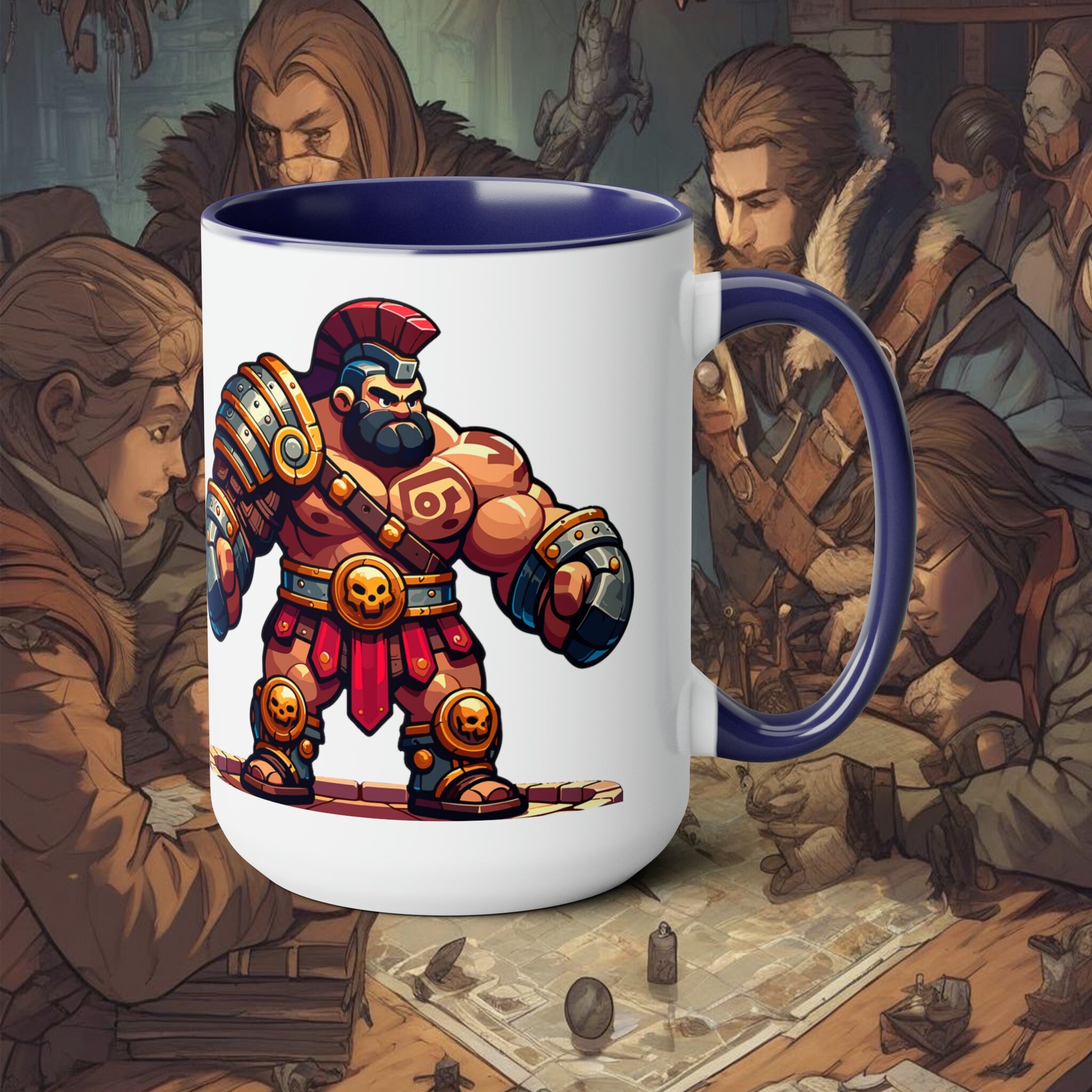 Fan Art, Dnd Fighter,two-tone Coffee Mugs, 15oz, Dnd, RPG Character ...
