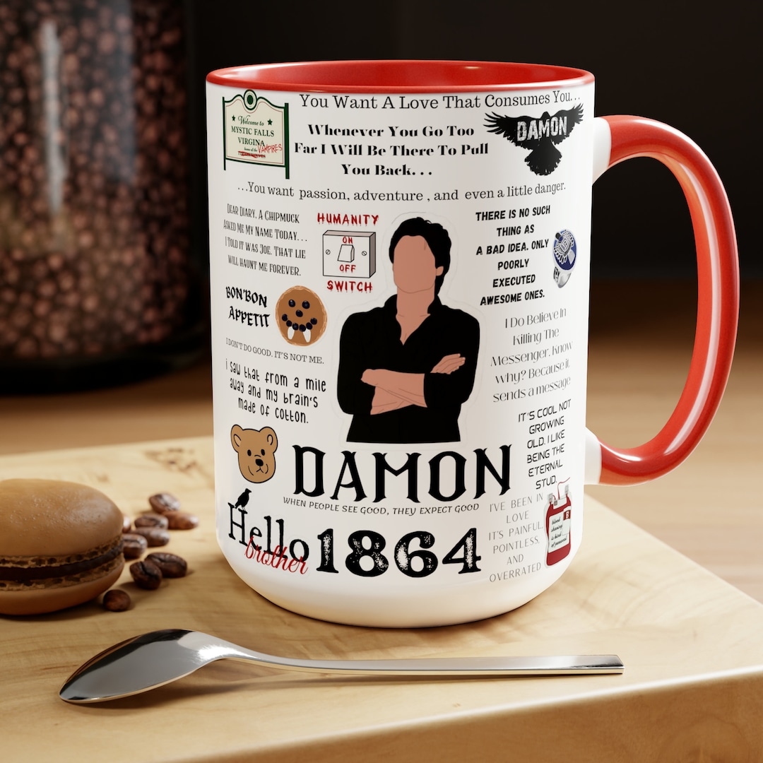 Damon Salvatore Mug, Damon Salvatore Valentine's Day Gift, TVD Coffee ...