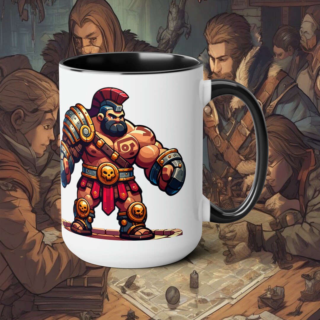 Fan Art, Dnd Fighter,two-tone Coffee Mugs, 15oz, Dnd, RPG Character ...