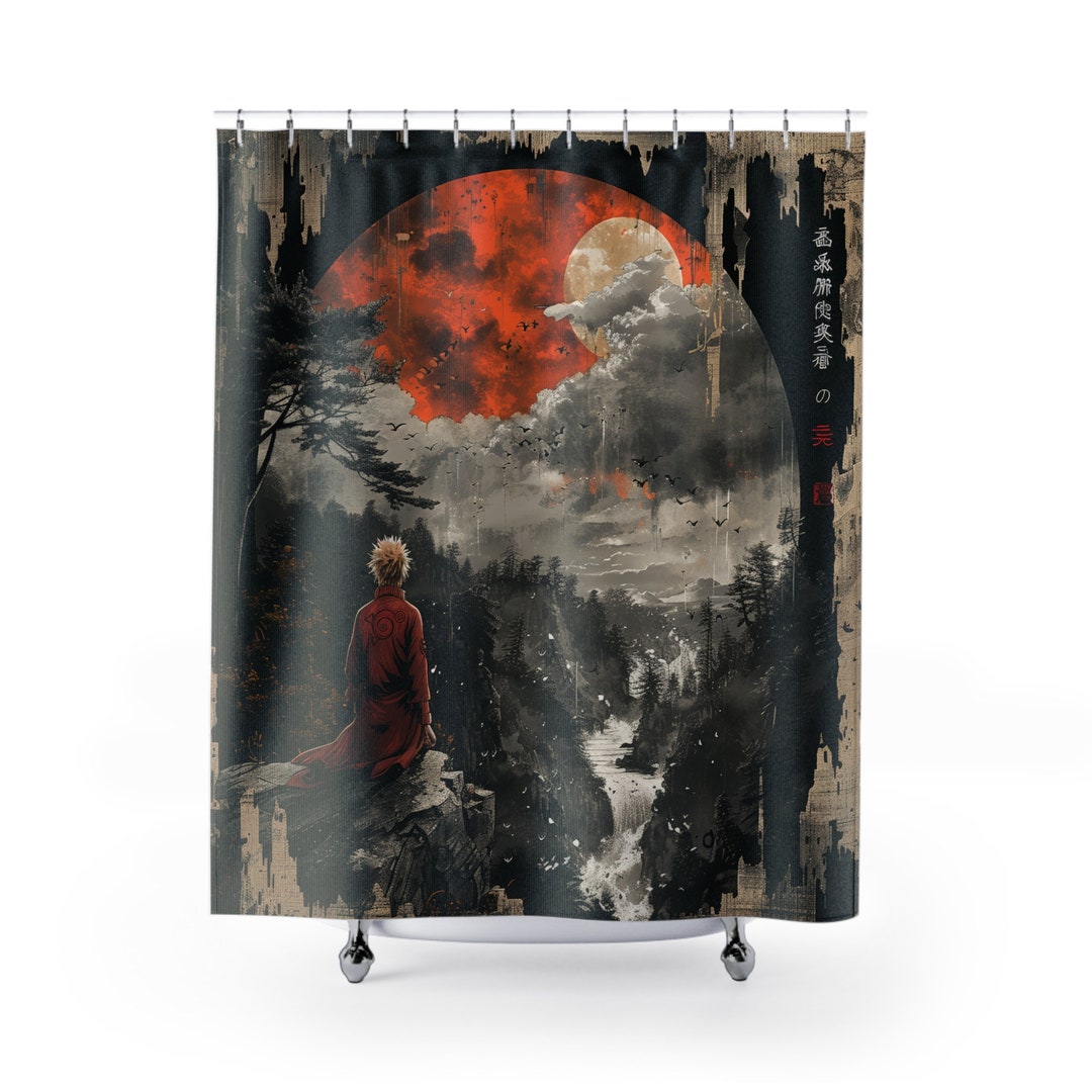 Naruto, Ukiyo-e Style, Eclipse, Shower Curtain - Etsy