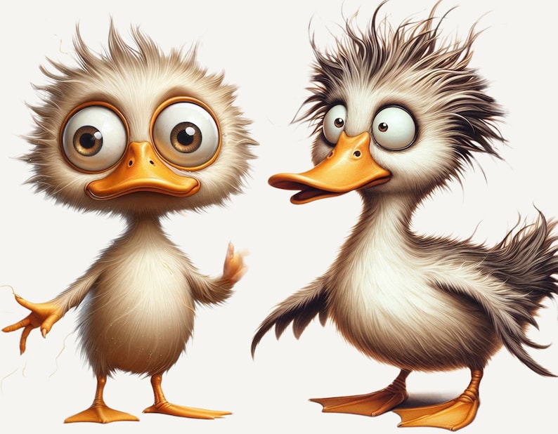 Funny Duck Clipart, Funny Bird Clipart, 12 PNG Cute Duckling Comics ...