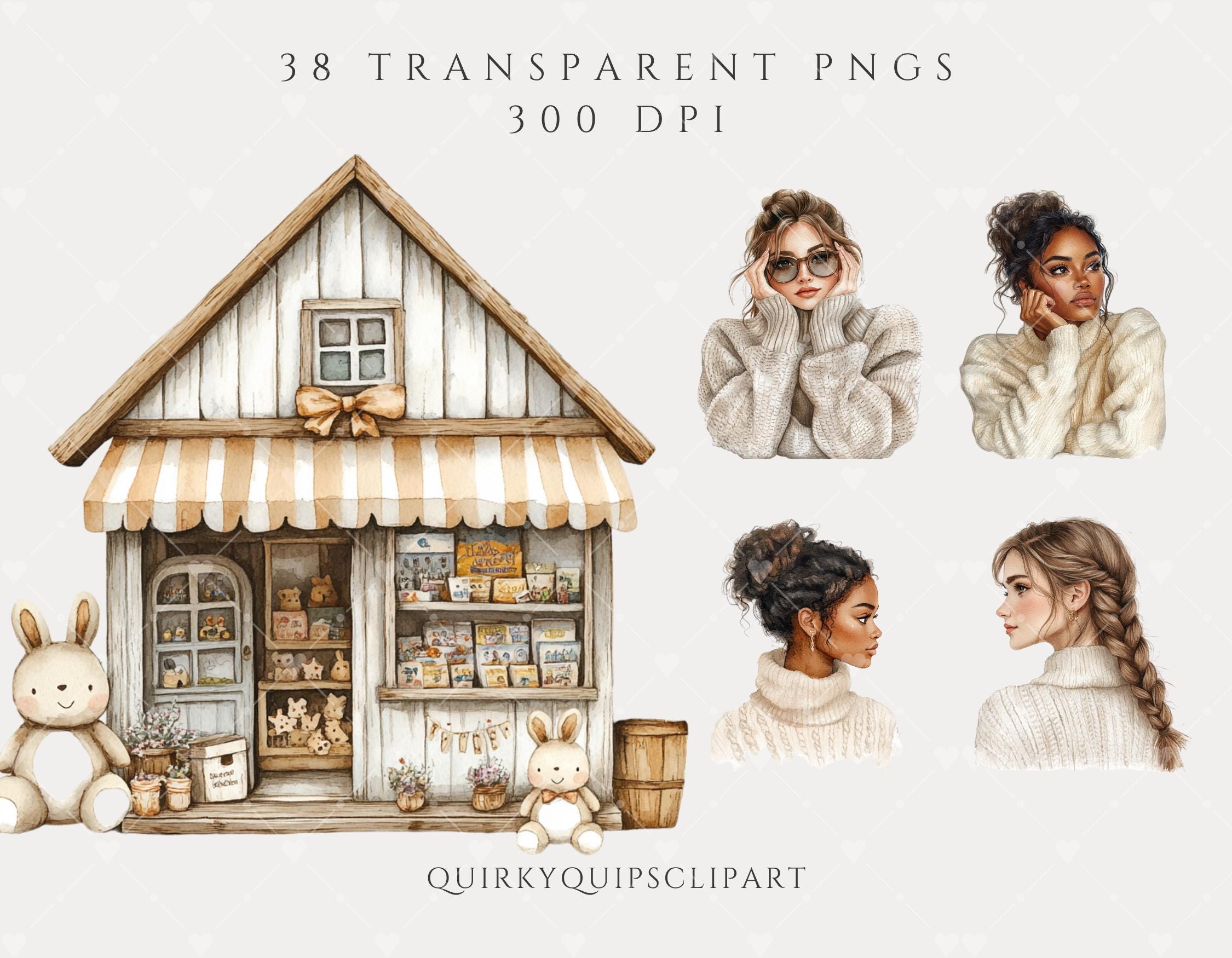 Ivory Autumn Clipart Bundle, Watercolor Cozy Autumn, Cottagecore Pngs ...