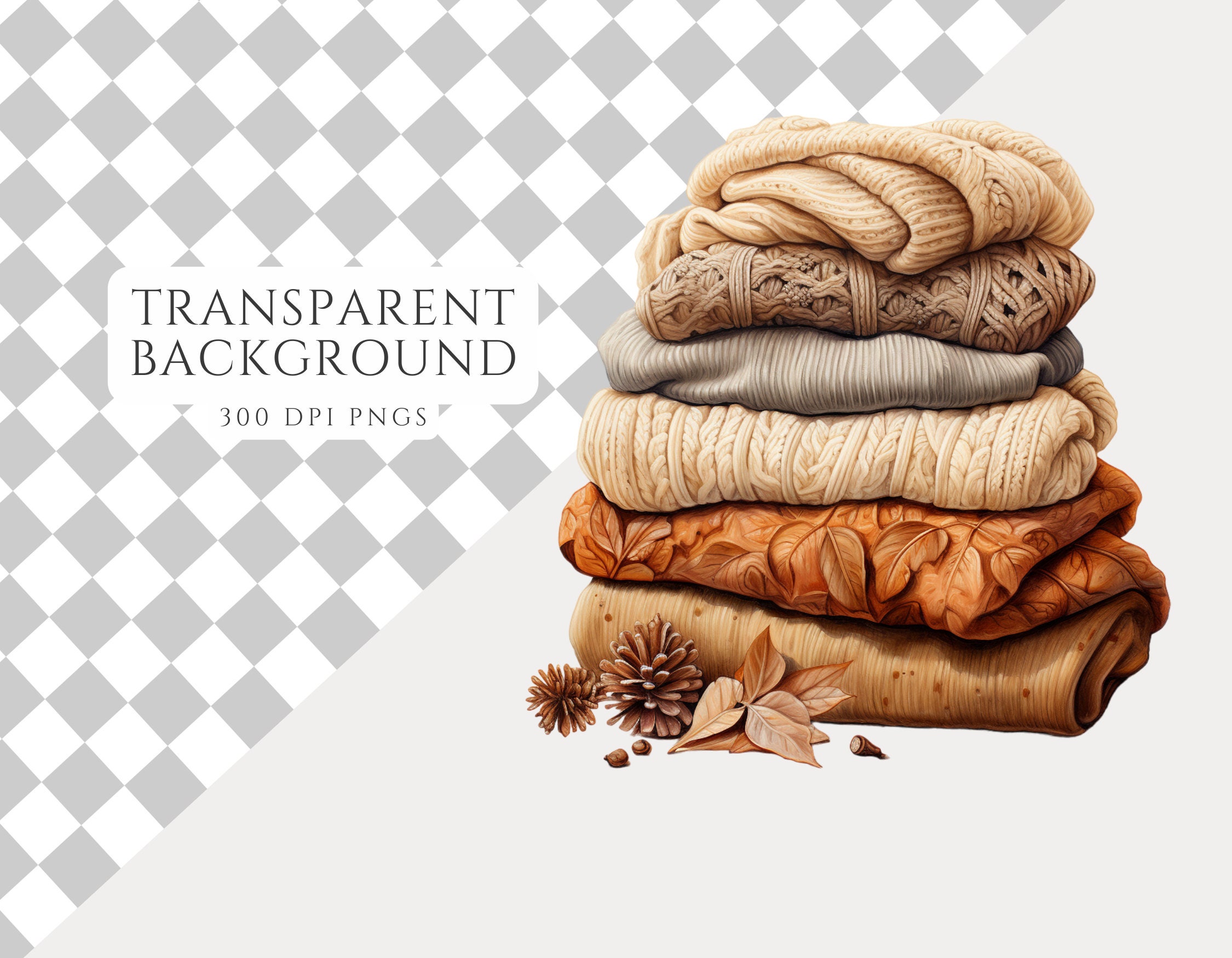 Autumn Sweaters Clipart Bundle, Watercolor Cozy Autumn Clipart, Fall ...